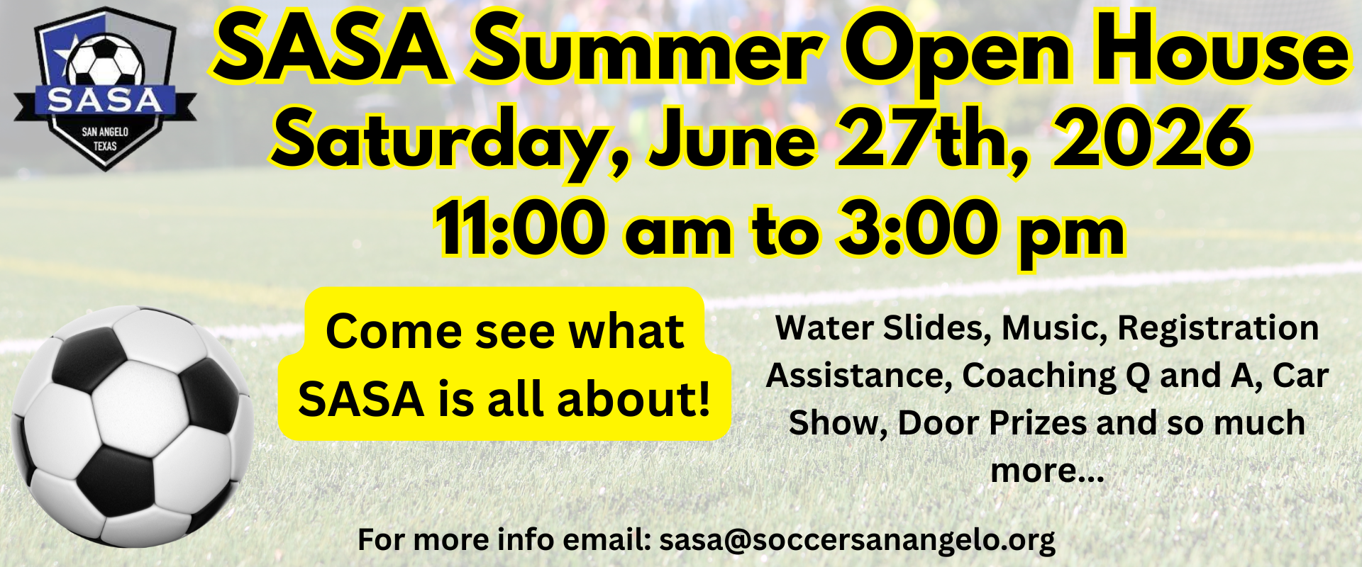 Summer 2026 Open House :: San Angelo Soccer Association
